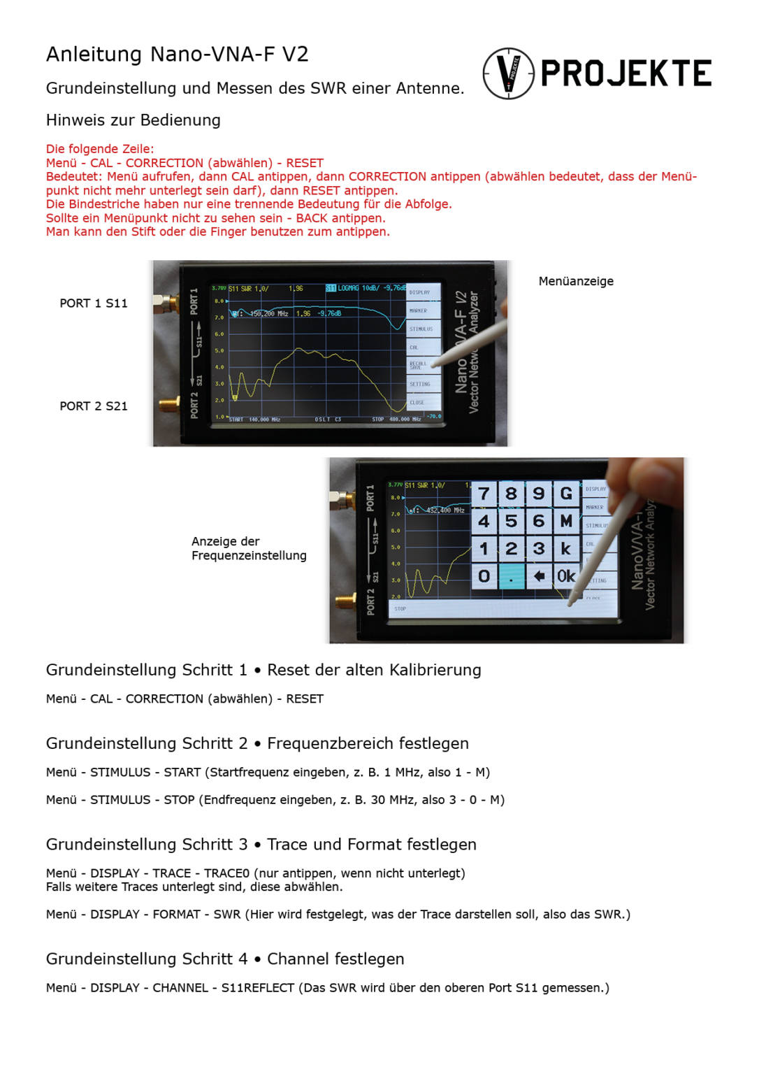 Download SWR messen NanoVNA-F V2 Anleitung – vesab.de